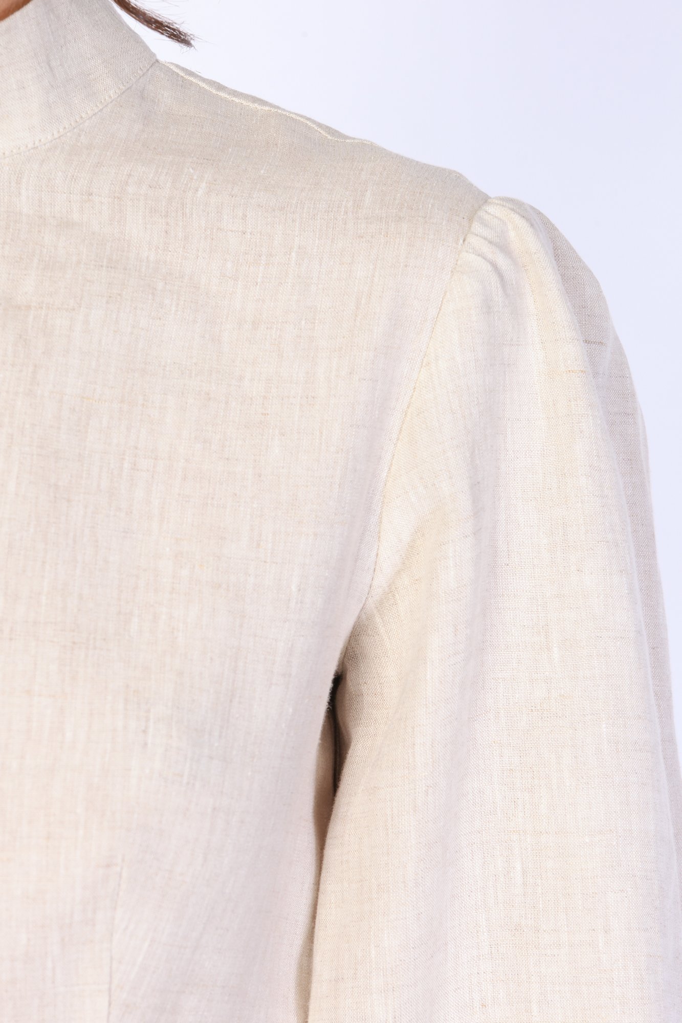 CARLA PURO LINO ROCHIE MINI CU GULER INALT SI VOLANE | TGH Fashion