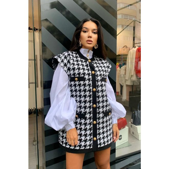 MARMURI VESTA OVERSIZED CU IMPRIMEU IN CAROURI | TGH Fashion